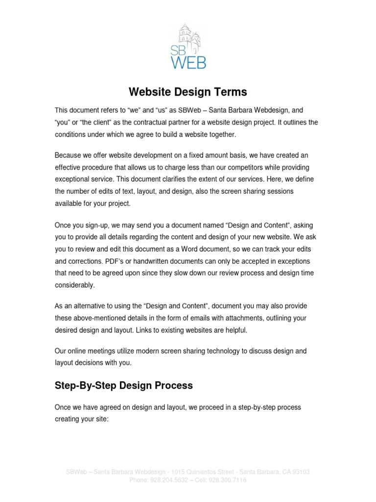 SBWeb Website Design Terms 2020 | PDF | Web Design | Websites