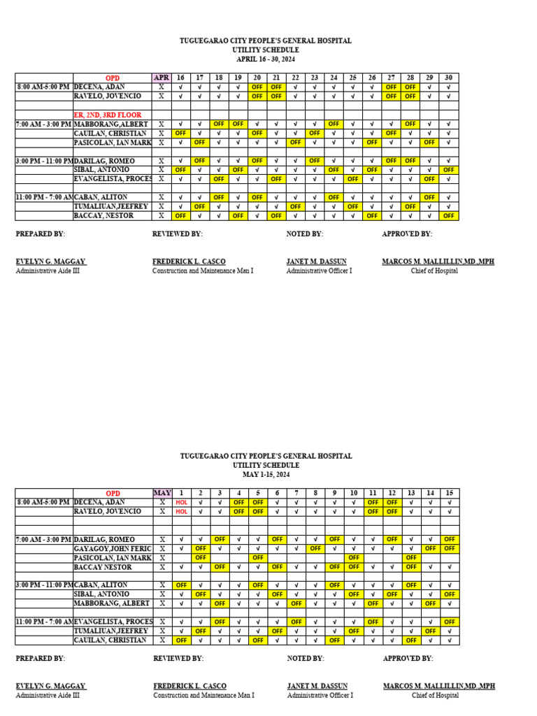 Utility Schedule (6) (Version 1) .XLSB | PDF
