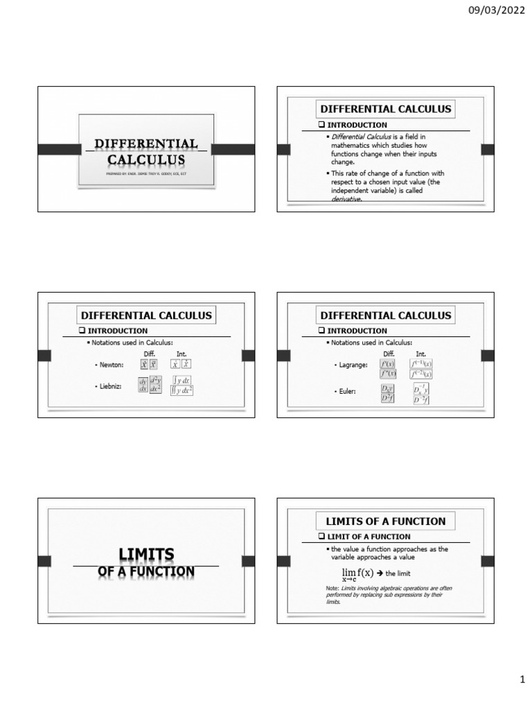 Differential Calculus Handouts | PDF | Derivative | Differential Calculus Differential Calculus Handouts | PDF | Derivative | Differential Calculus