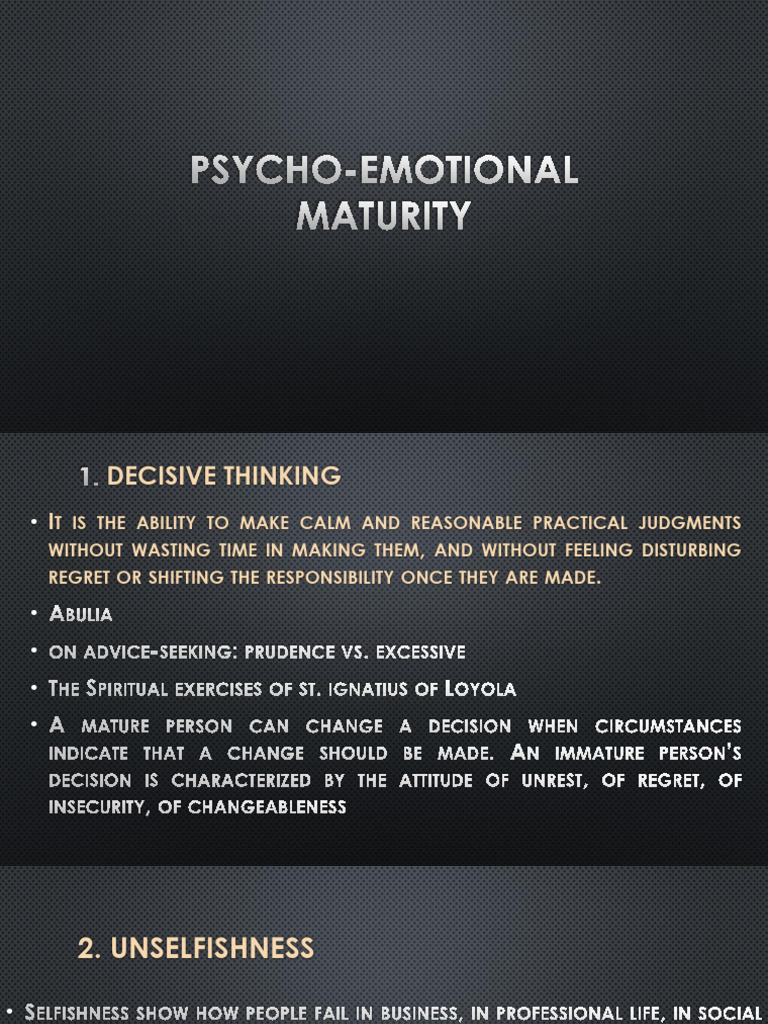 Psycho Emotional Maturity | PDF | Knowledge | Emotions