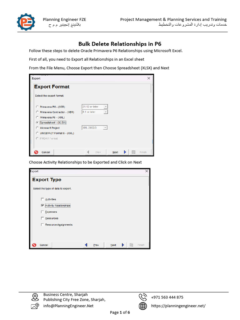 Bulk Delete Relationships in P6 PDF | PDF | Microsoft Excel | Software
