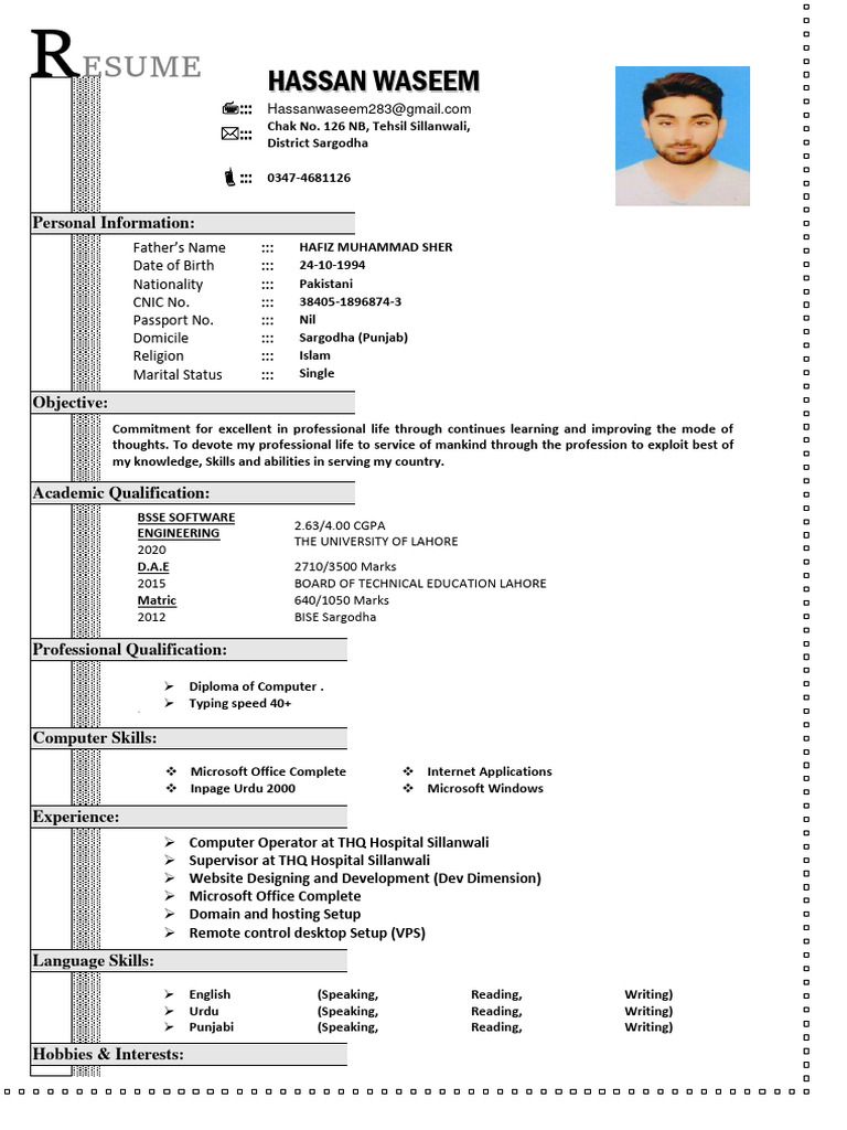Hassan Cv Pdf Software Computing