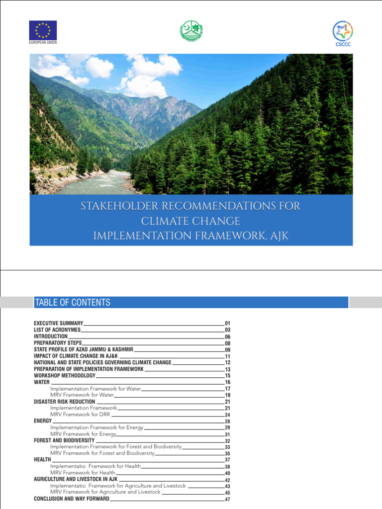 AJK Implementation Framework | PDF | Climate Change | Environmental Degradation