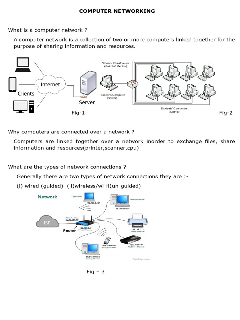 CLASS VII Chapter 1 NCERT Computer Networking | PDF | Transmission Medium | Duplex ...