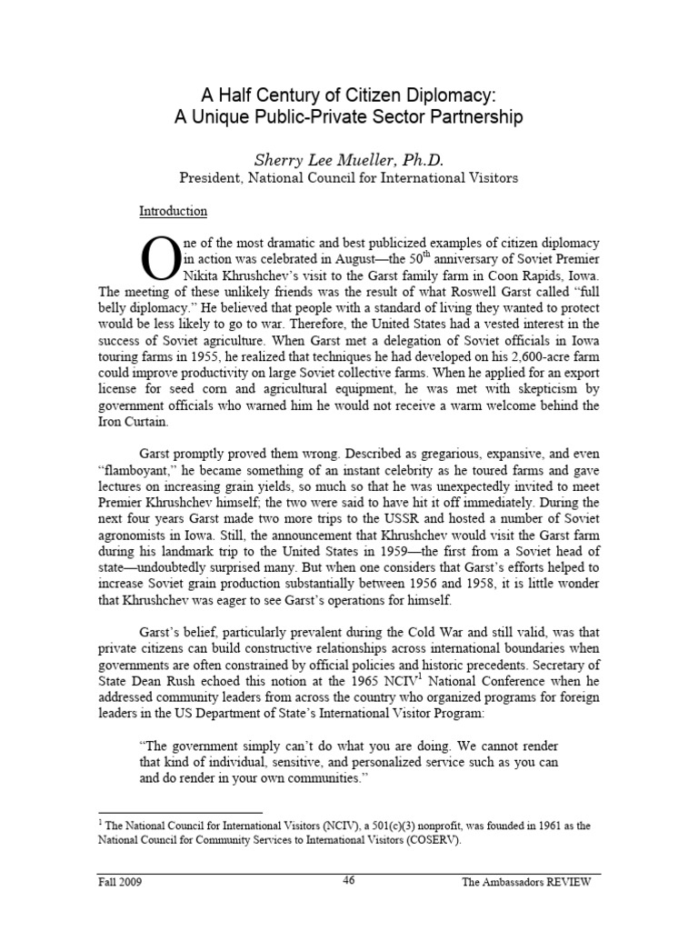Citizen Diplomacy | PDF | United States Department Of State | Diplomacy