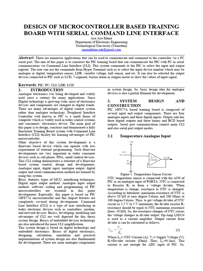 Microcontroller Training Board Design | PDF | Operational Amplifier ...