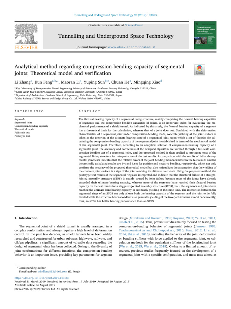 Compression-Bending Capacity of Segmental Joints | PDF | Deformation ...