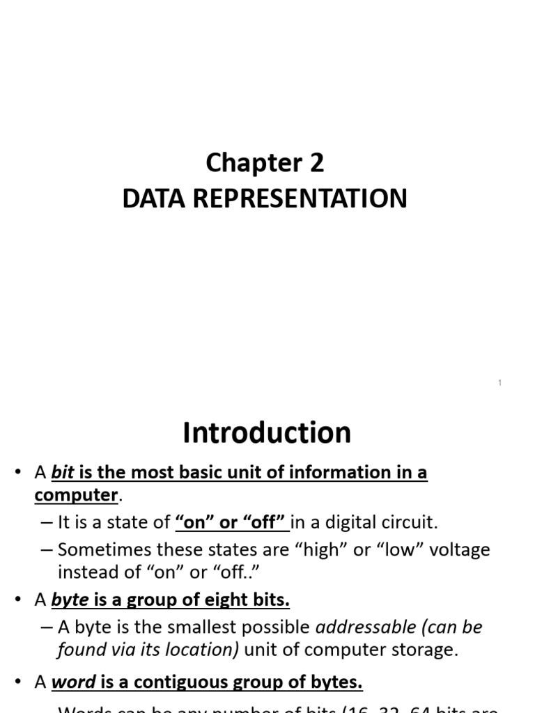 Ch-2-Data Representation | PDF | Computer Science | Lexicology
