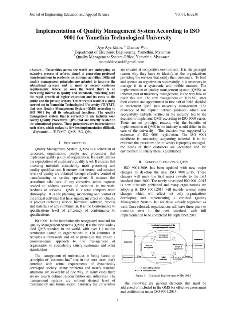 Implementation of QMS | PDF | Quality Management System | Iso 9000