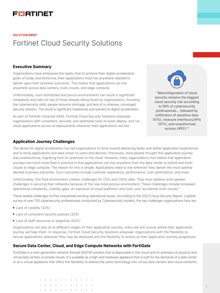 Fortinet Cloud Security Solutions | PDF | Cloud Computing | Computer ...