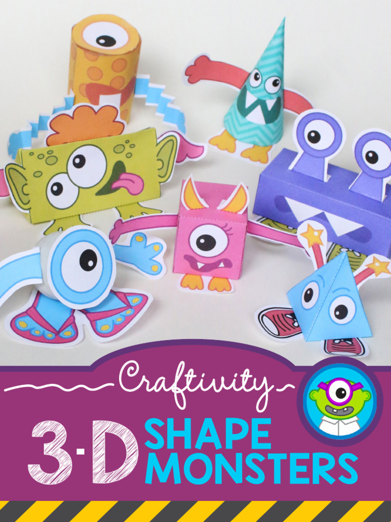 3D Shape Monsters for Kids | PDF | Polytopes