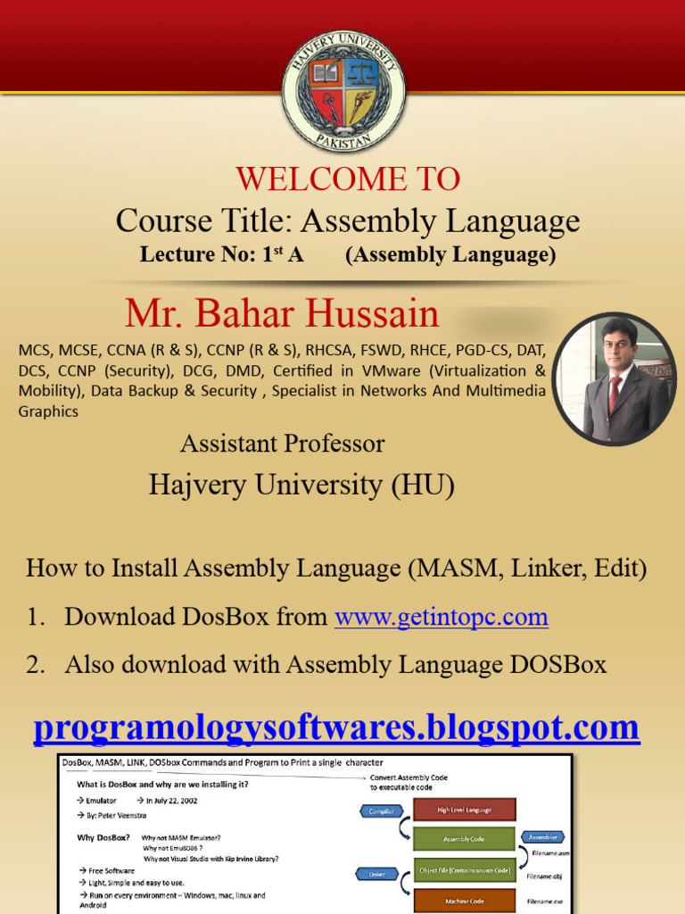 Assembly - Language Lecture No 01 - A | PDF | Assembly Language | Computing