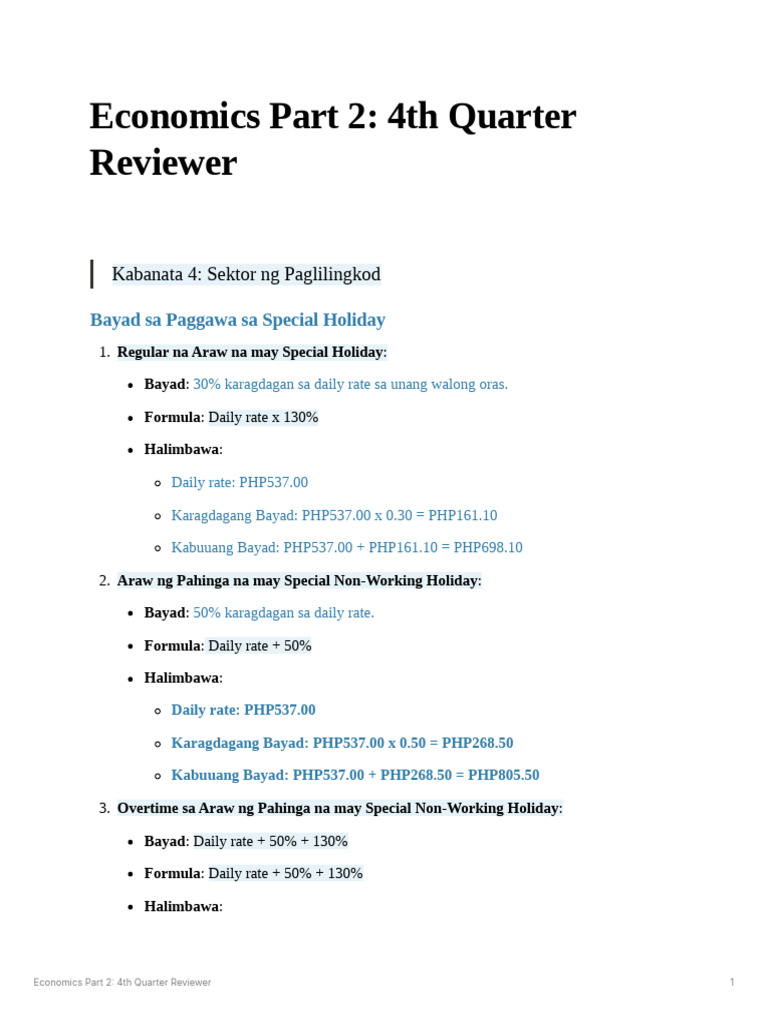 Economics Part 2 4th Quarter Reviewer-1 | PDF