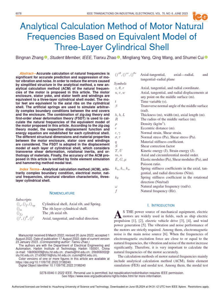 Analytical Calculation Method of Motor Natural Frequencies Based On ...