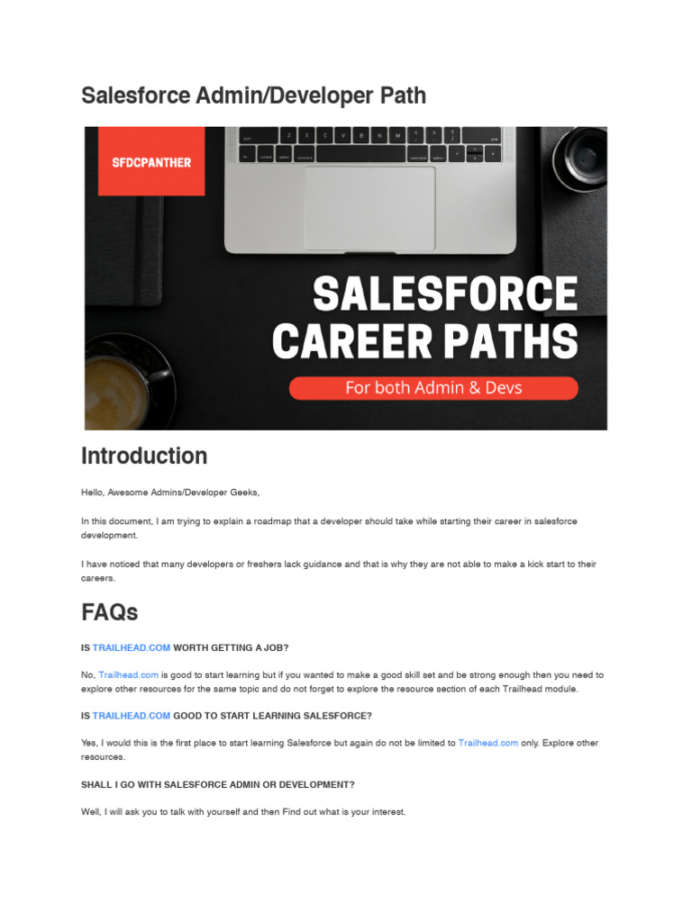 RoadMap For Salesforce Developer & Admin | PDF | Résumé | Human ...