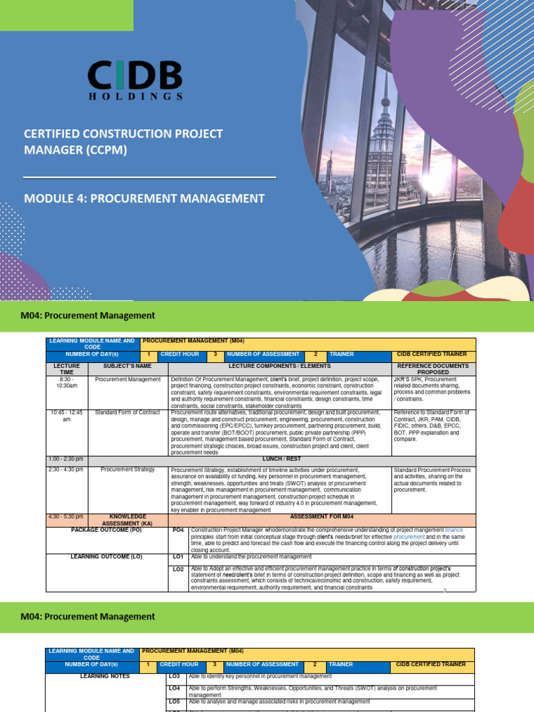 Note Slides - (CCPM) - Module 4 - Procurement Management | PDF ...