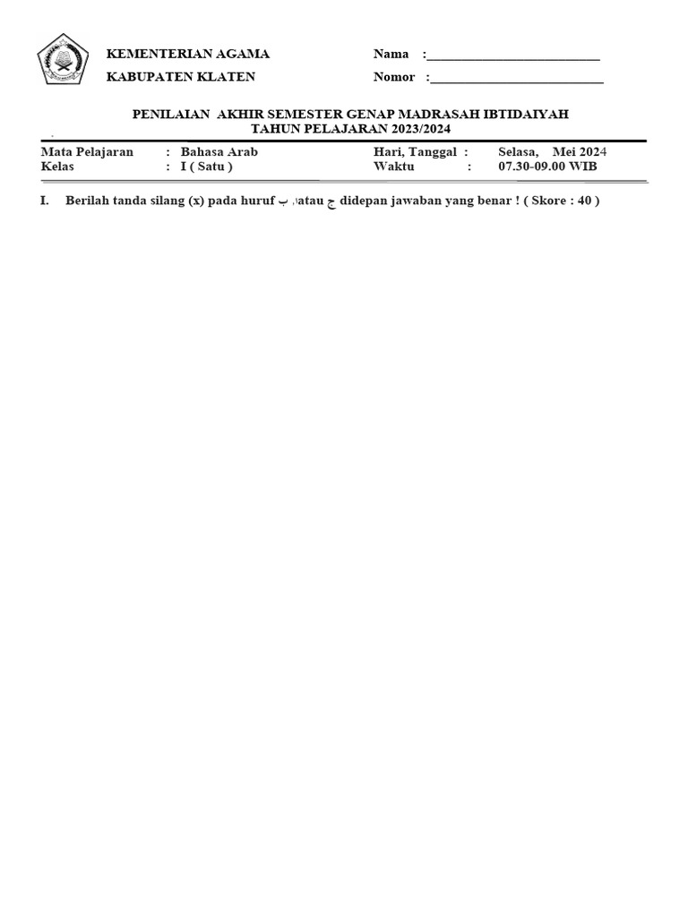 EDIT Soal PAT1 Arab | PDF