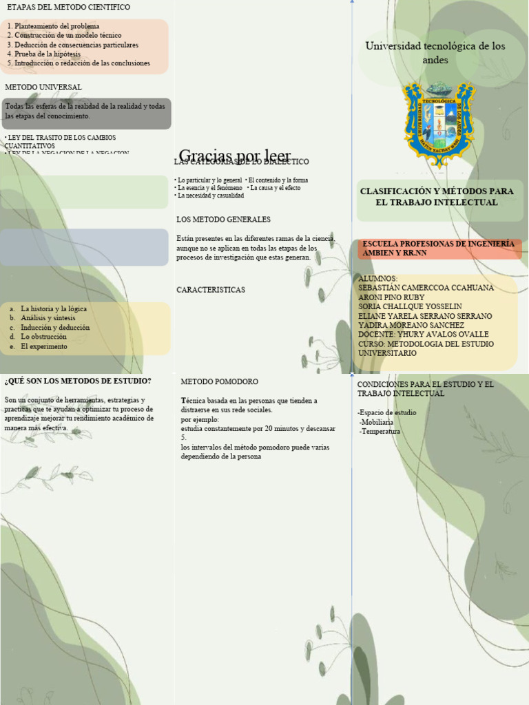 Triptico Examen | PDF | Método científico | Razonamiento inductivo
