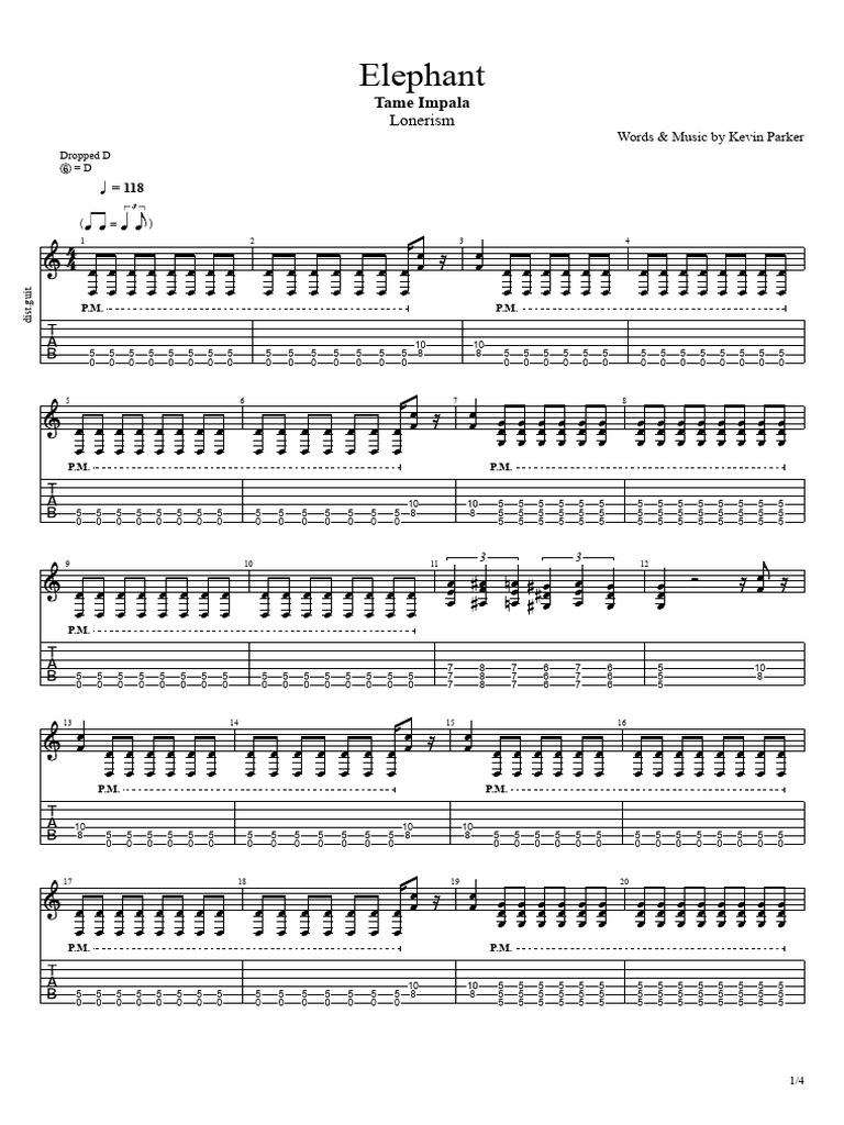 Lonerism by Tame Impala: Guitar Tabs | PDF | Albums | Music Industry