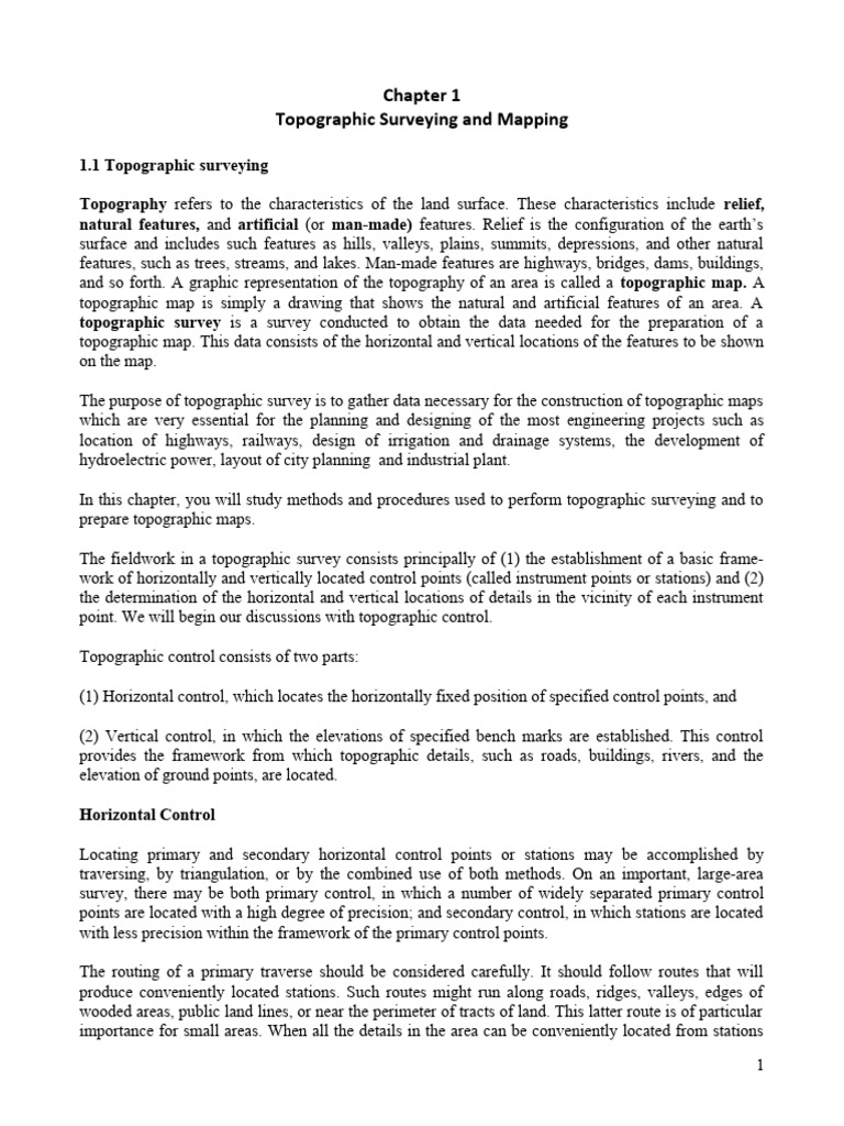 Chapter 1 Topgraphical Surveying and Mapping | PDF | Topography ...