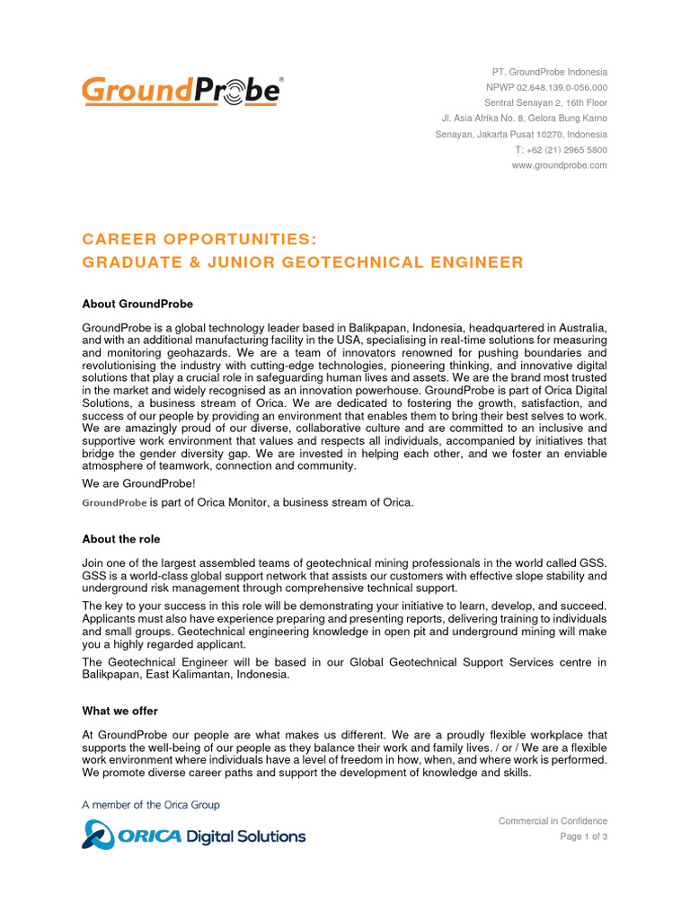 Groundprobe Career Opportunities | PDF | Employment | Pension