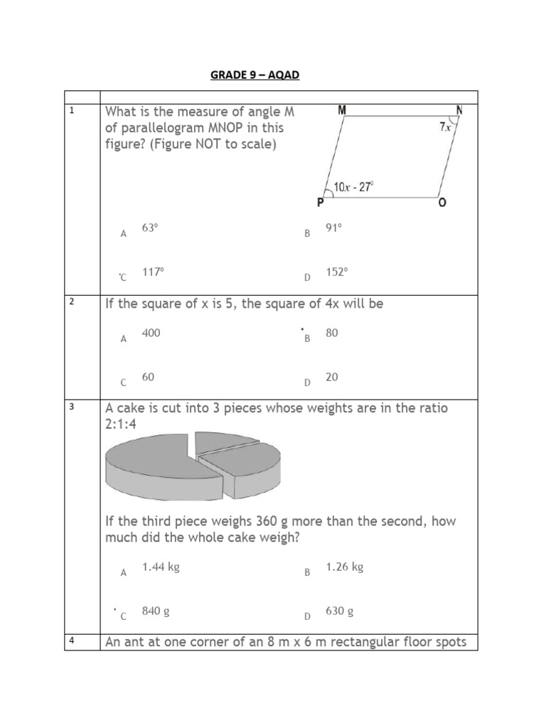 Aqad-Grade 9 | PDF | Area | Triangle