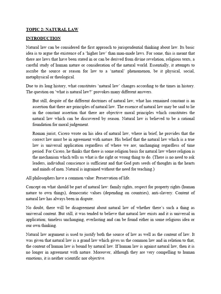 Topic 2 Natural Law | PDF | Natural Law | Thomas Aquinas