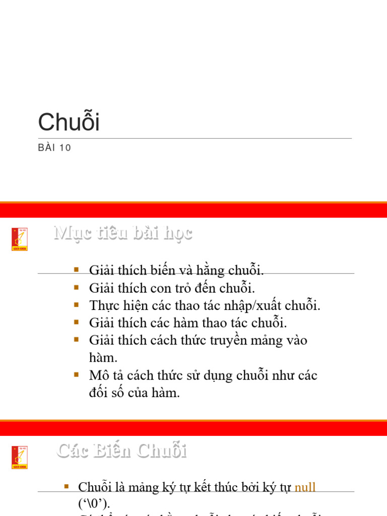 Session 10 - Chuoi | PDF