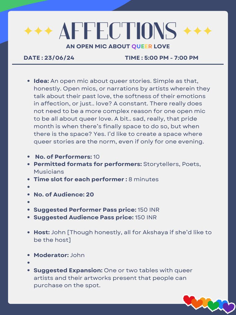 Affections Backyard Open Mic Detail Sheet | PDF | Entertainment