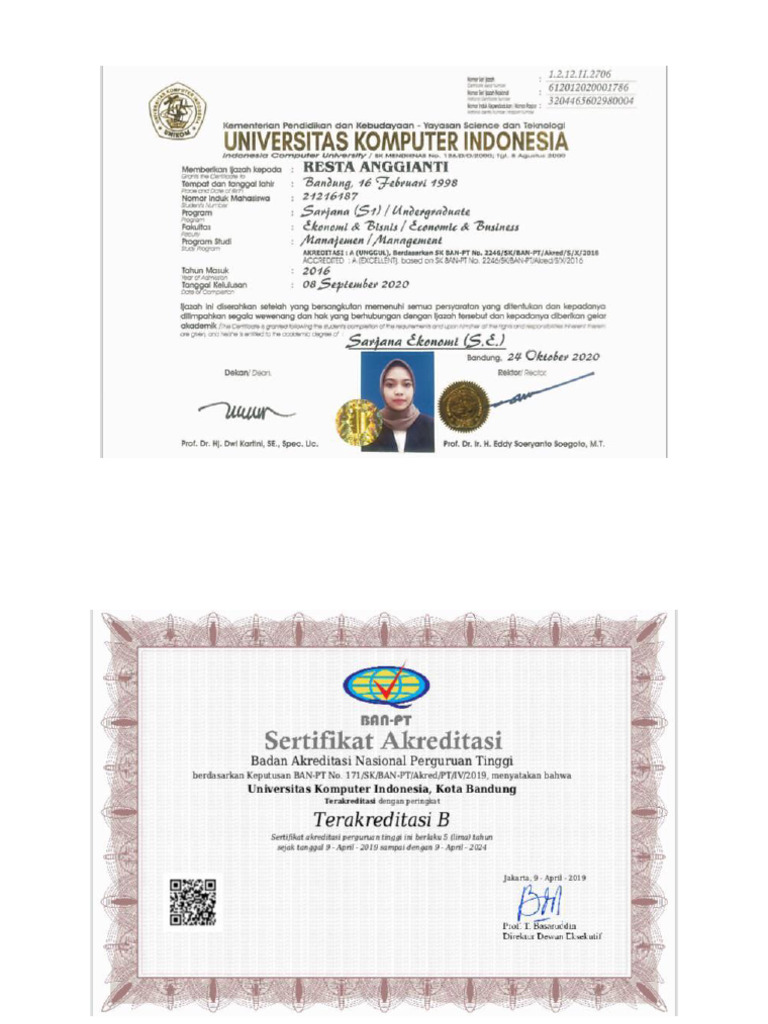 Ijazah Lengkap Dengan Akreditasi Perguruan Tinggi Dan Program Studi-1 | PDF