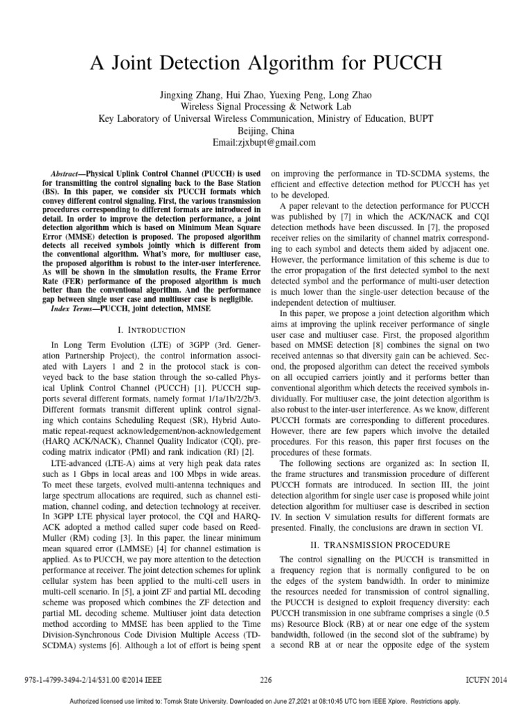 Joint Detection Pdf Modulation Wireless