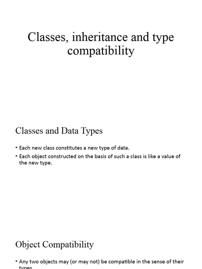 Lecture 7 Classes Inheritance and Type Compatibility | PDF | Inheritance (Object Oriented ...