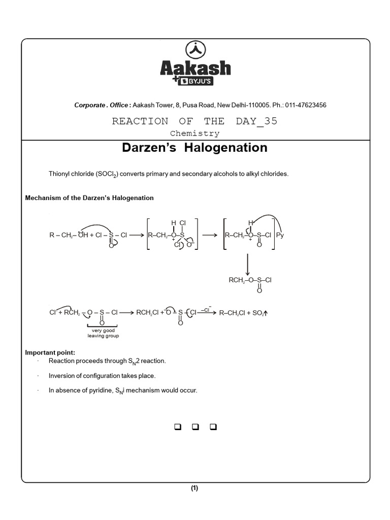 35 Darzen S Halogenation | PDF | Organic Chemistry | Chemistry