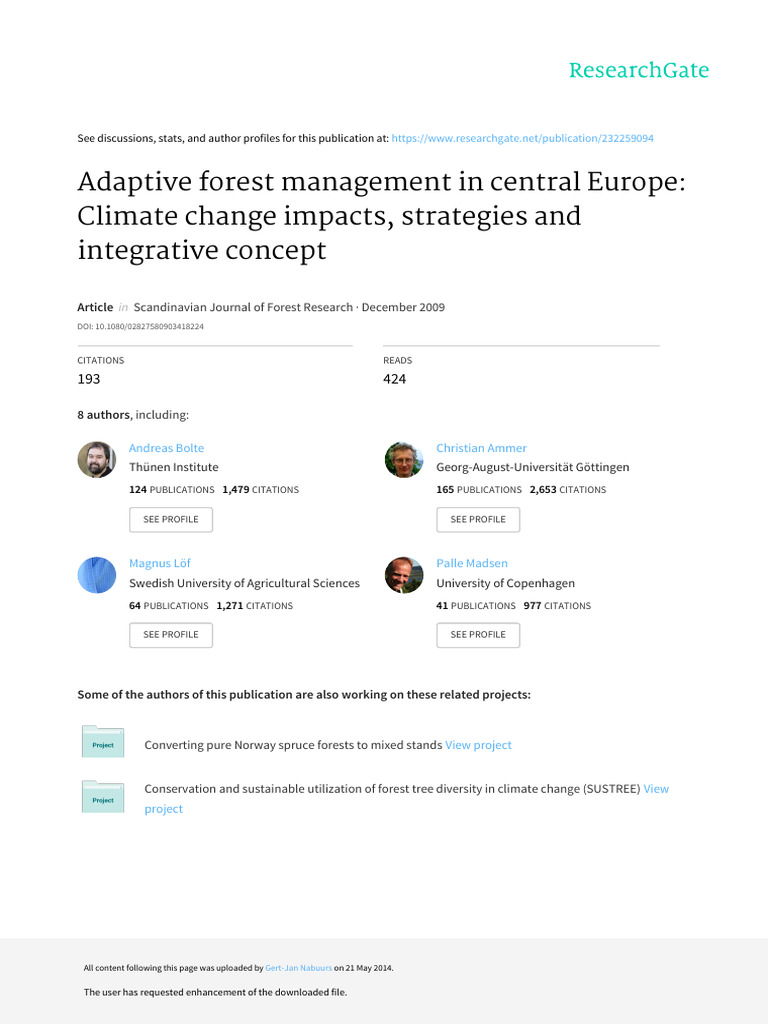 Adaptive Forest Management in Central Europe Climate Change Impacts ...