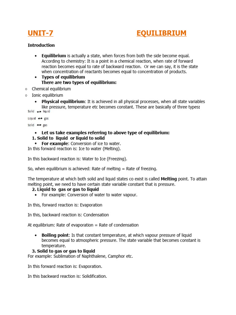 Equilibrium Pdf Chemical Equilibrium Acid