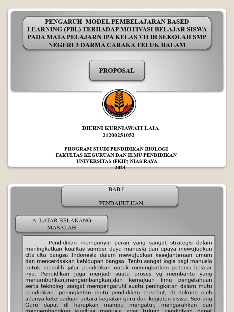 Contoh PPT Proposal Seminar Pendidikan | PDF