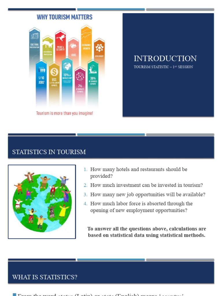 Session 1 - Introduction To Tourism Statistics | PDF | Statistics | Tourism