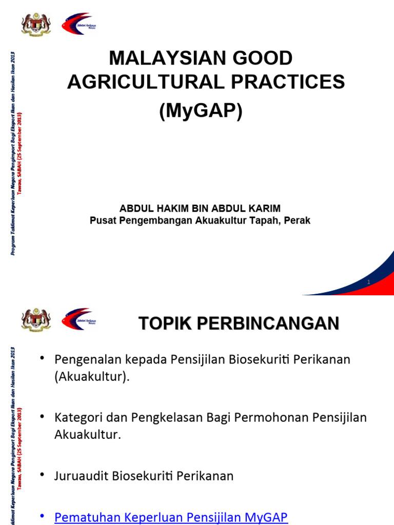 MYGAP & Amalan Akuakultur Baik - PIH Enggor 2016 | PDF