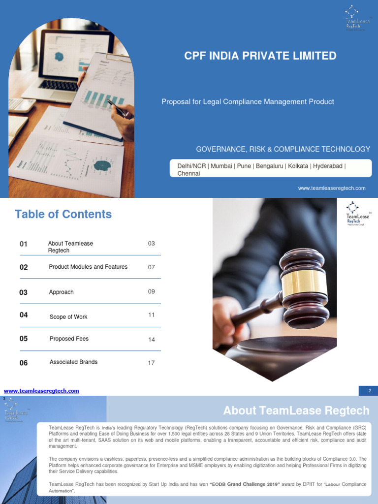 CPF India Private LTD - Compliance Mangement Proposal (June 26th 2024 ...