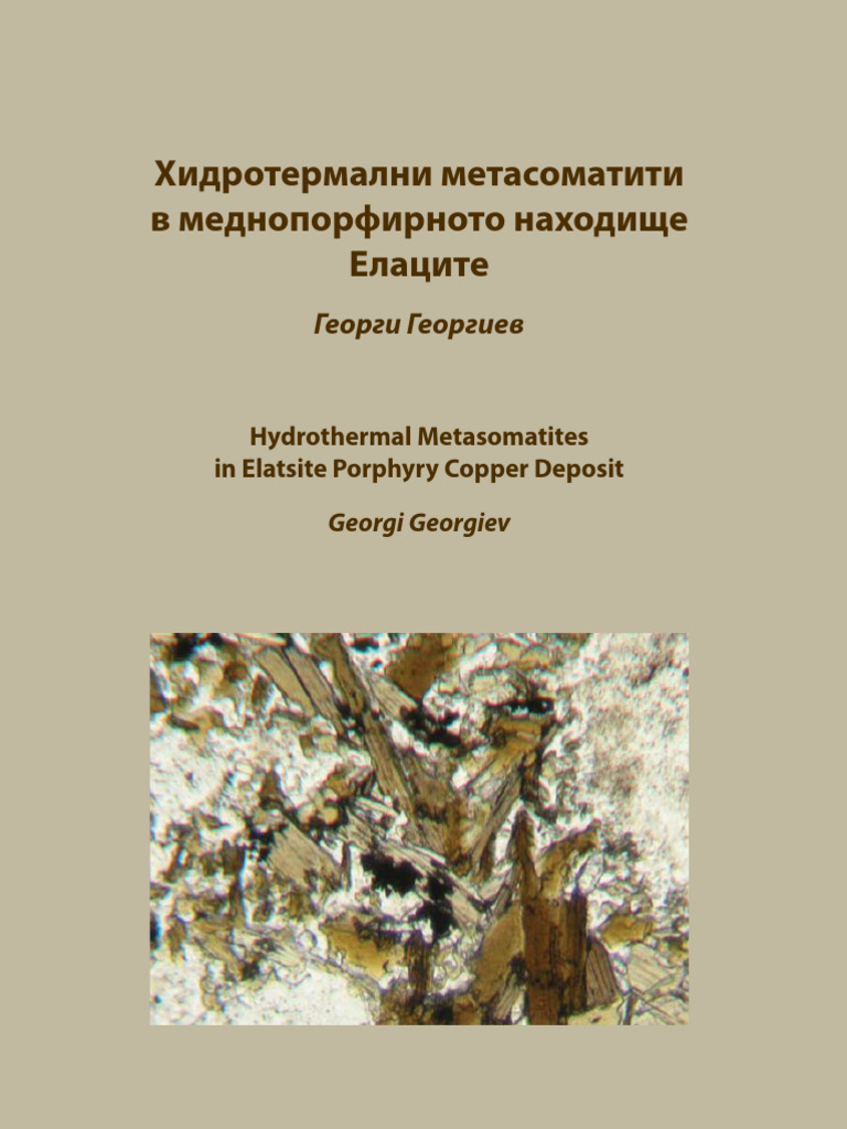 Hydrothermal Metasomatite in Elatsite (Bulgary) Porphyry Copper Deposit ...