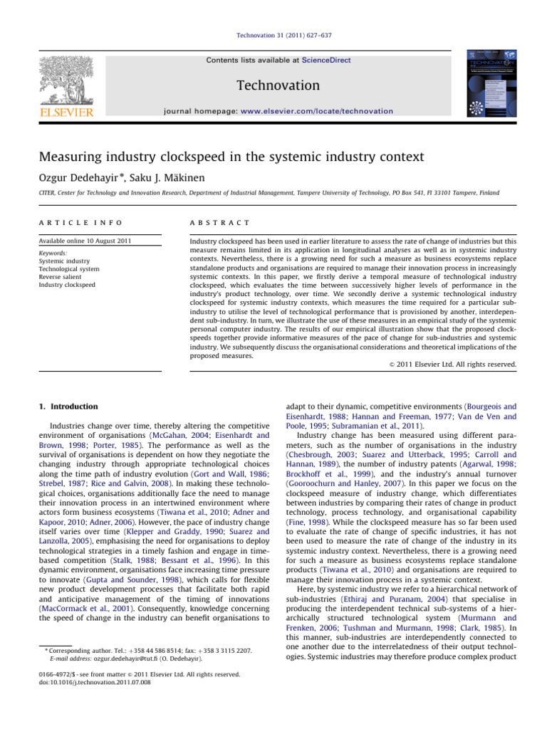 Industry Clockspeed Insights | PDF | Central Processing Unit | Personal ...