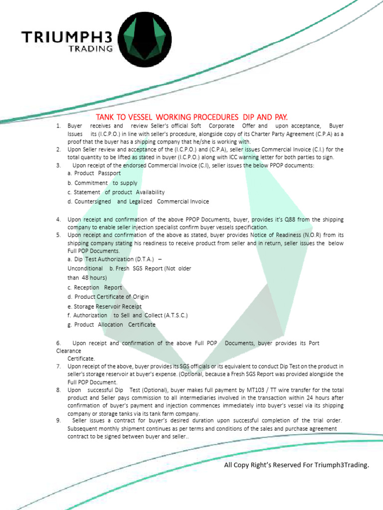 FOB (154) Tank To Vessel | PDF | Receipt | Sales