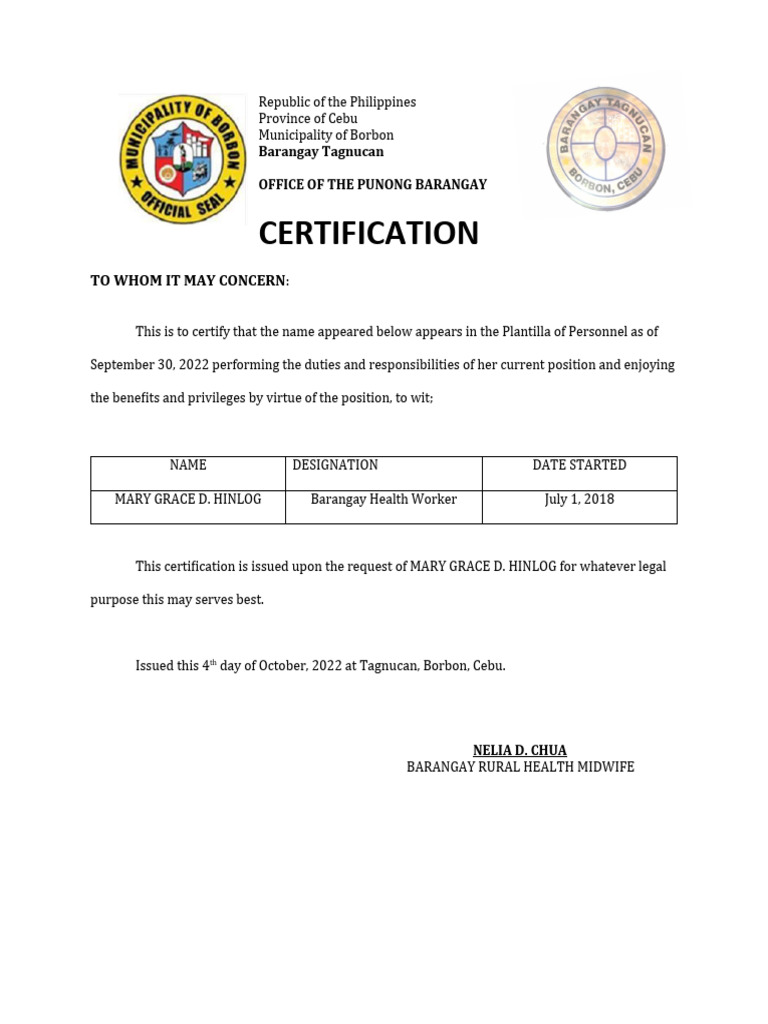 BHW Certificate | PDF