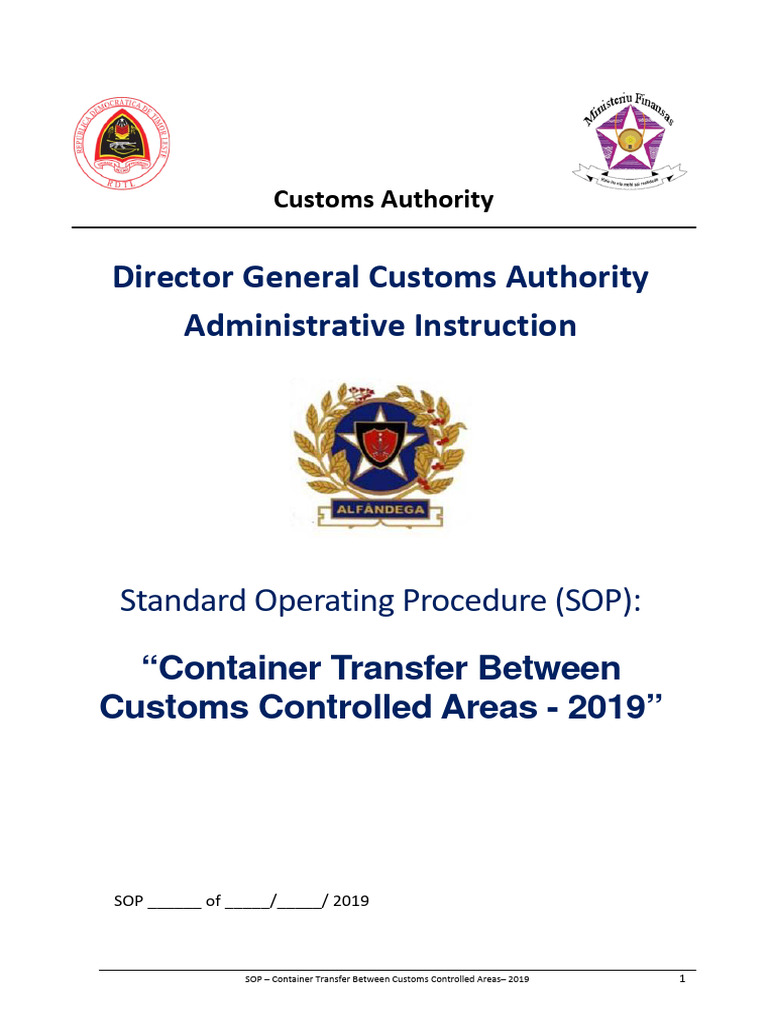 Container Transfer SOP for Customs Areas | PDF | Warehouse | Customs