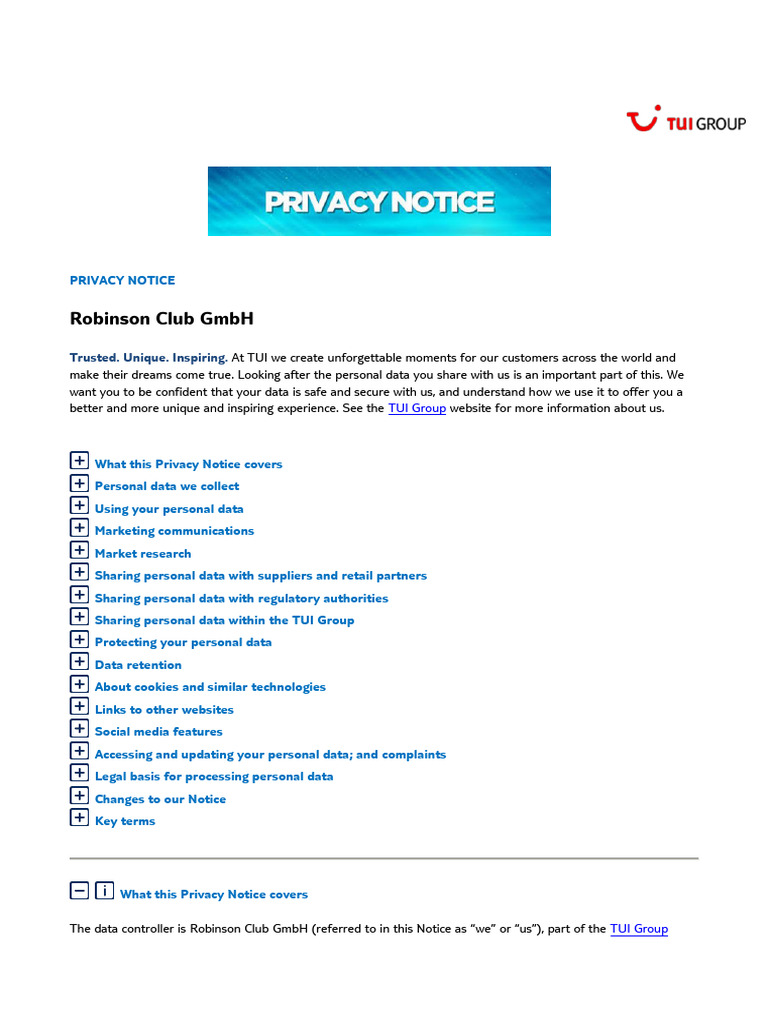 ROBINSON Privacy Notice June PDF | PDF | Privacy | Http Cookie