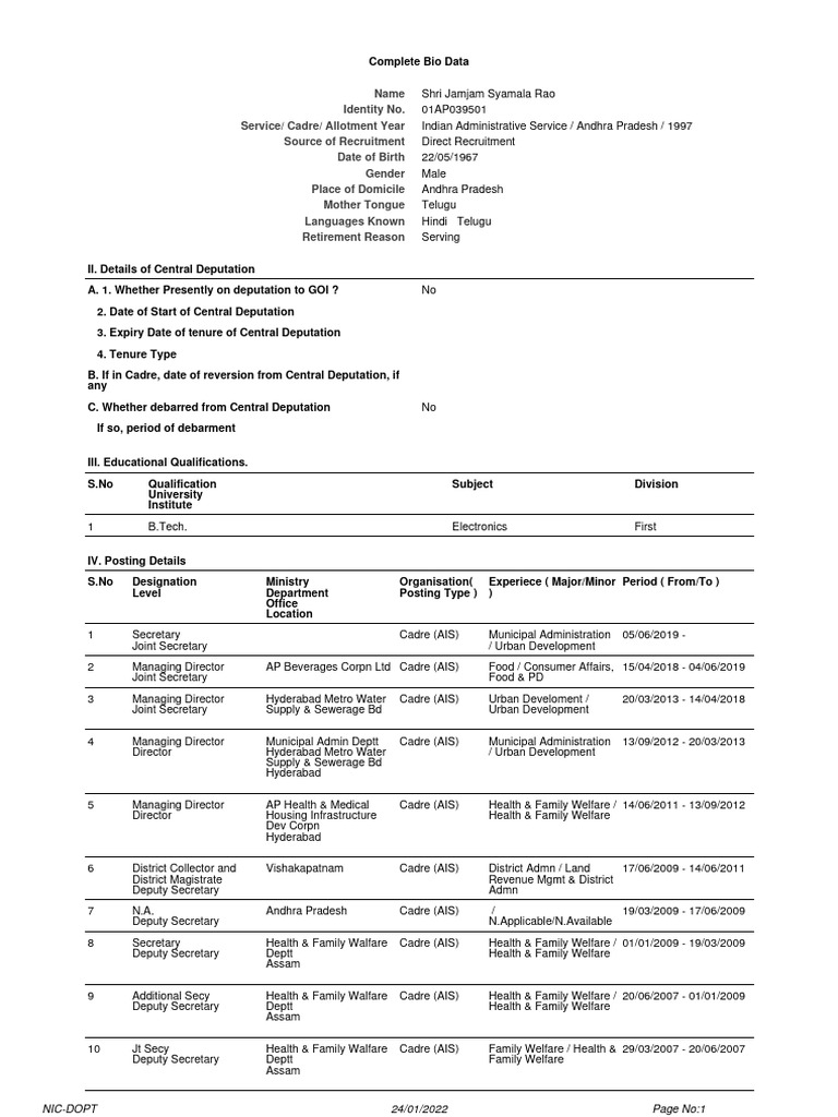 Shri J Syamala Rao IAS | Download Free PDF | Government | Government Of ...