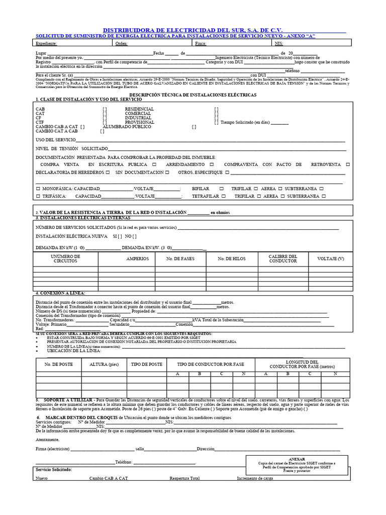 Formulario ANEXO A | PDF | Electricista | Calibración