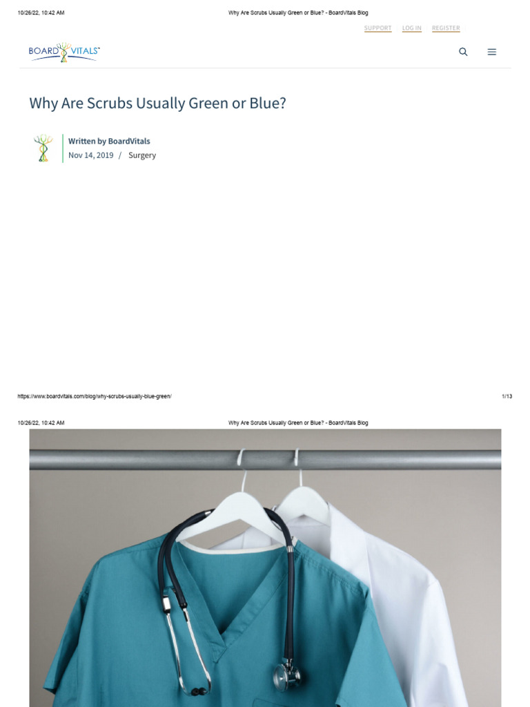 Why Are Scrubs Usually Green or Blue | PDF | Surgery | Medicine
