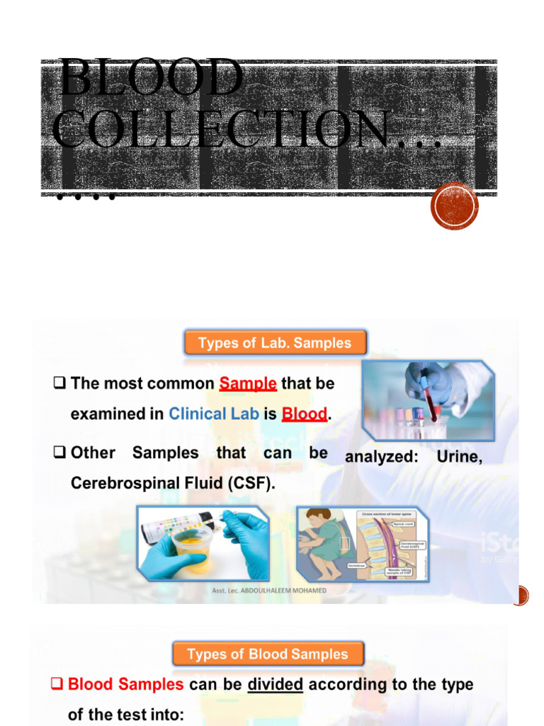 LECTURE 2. Blood Collection | PDF | Clinical Medicine | Medical Specialties