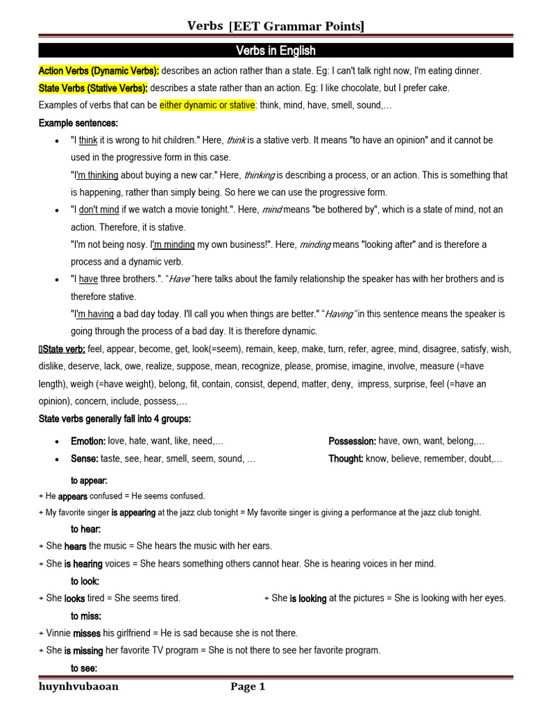 Verbs Only | PDF | Verb | Object (Grammar)